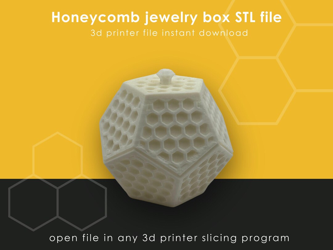Honeycomb Jewelry Box STL File 3d Printing Instant Download DIY - Etsy