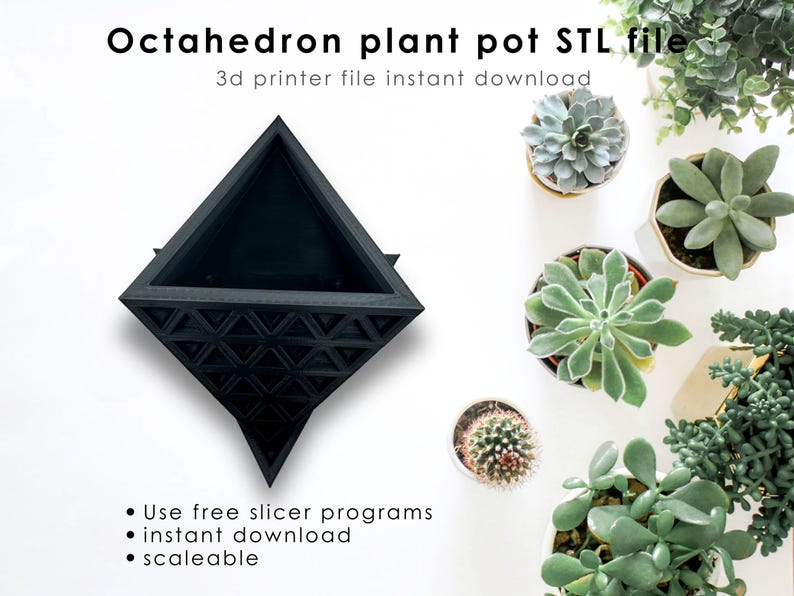 Octahedron Plant Pot STL File 3d Printing Instant Download DIY - Etsy