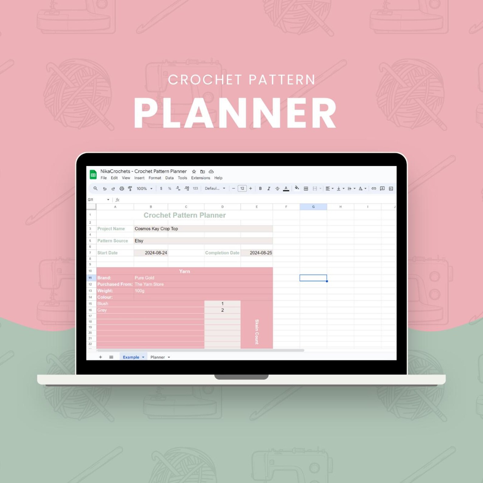 All-in-one Crochet Project Planner | Printable and Digital Excel File ...