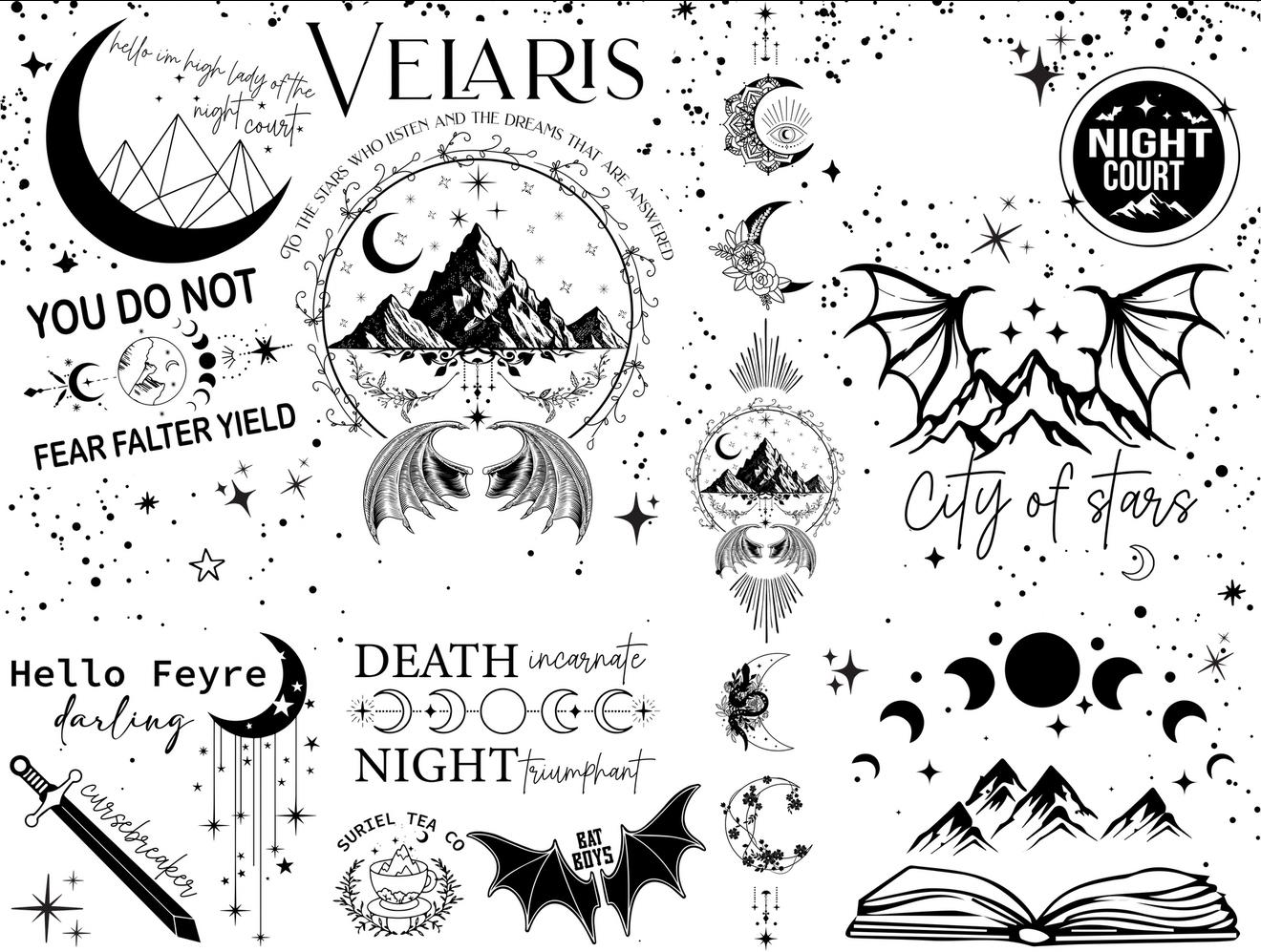 ACOTAR Tumbler Wrap, A Court of Thorns and Roses, Engraving Digital ...
