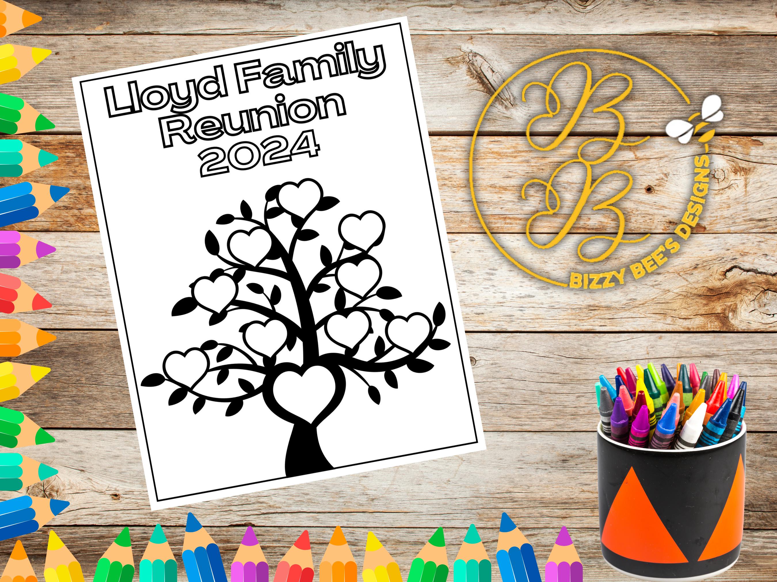 PRINTABLE Family Reunion Coloring Placemat, Digital File, Printable ...