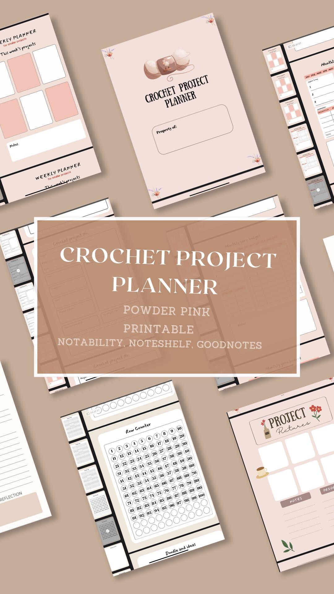 Crochet Project Planner, Project Planner, Yarn Inventory Tracker, Craft ...