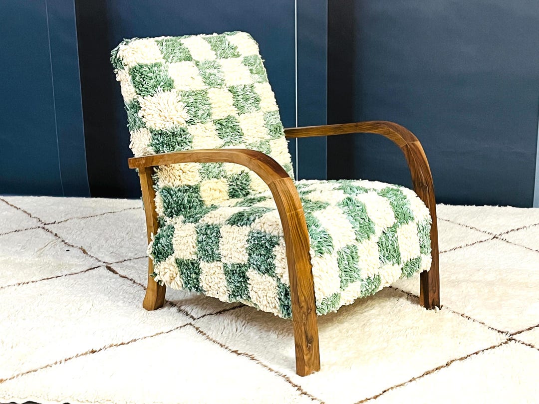 Moroccan Lounge Chair - Handcrafted Moroccan Colors - Mid-century ...