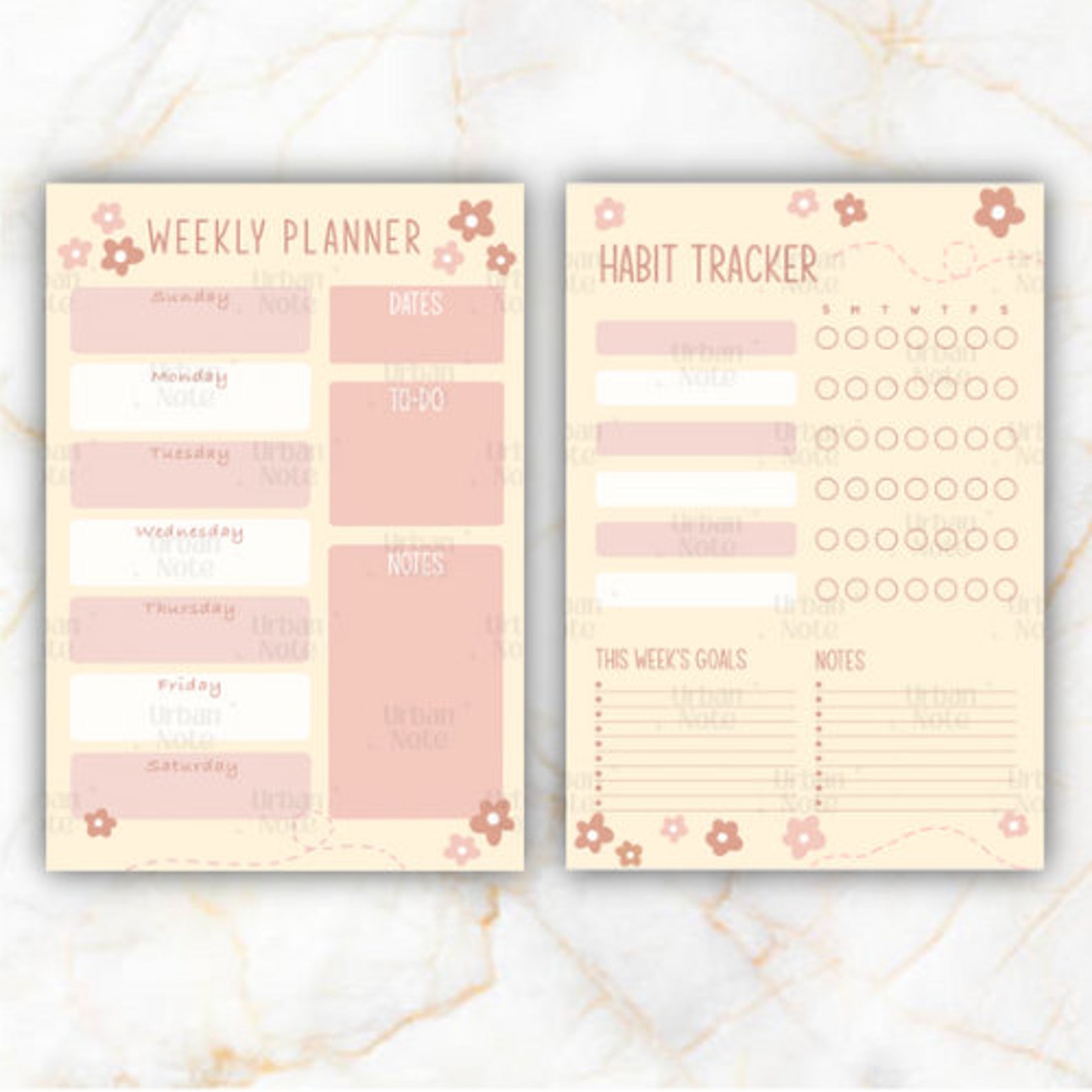Colorful Weekly Planner and Habit Tracker Bundle PDF - Etsy