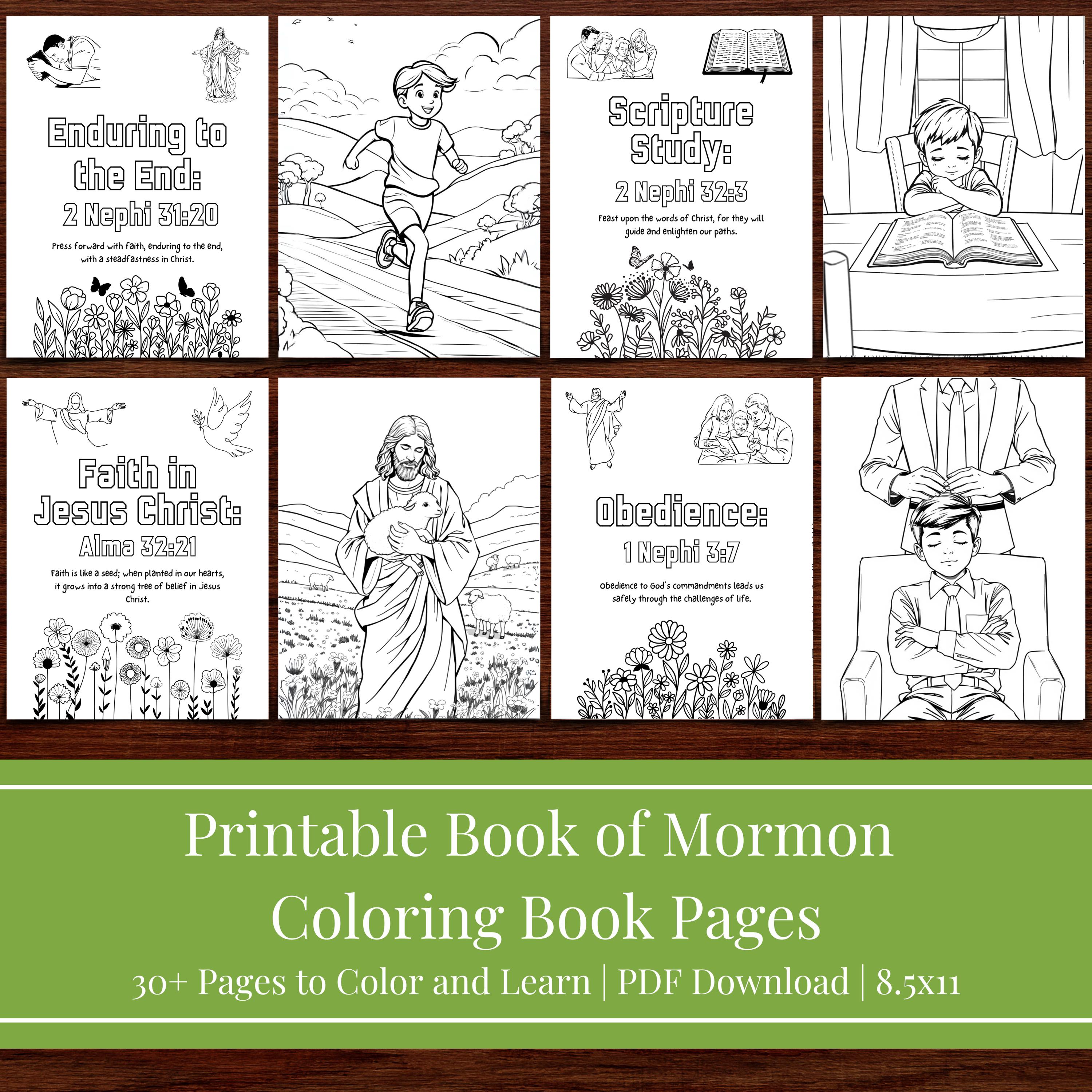 Book of Mormon Principles Coloring Pages for LDS Kids | PDF Download ...