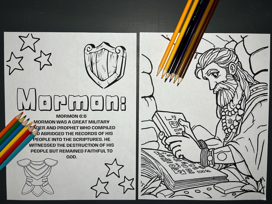 Book of Mormon Coloring Pages Set for Kids | 24 Prominent LDS Stories ...