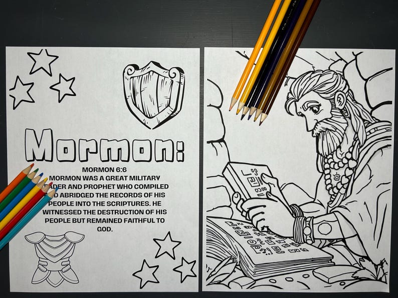 Book of Mormon Coloring Pages Set for Kids | 24 Prominent LDS Stories ...