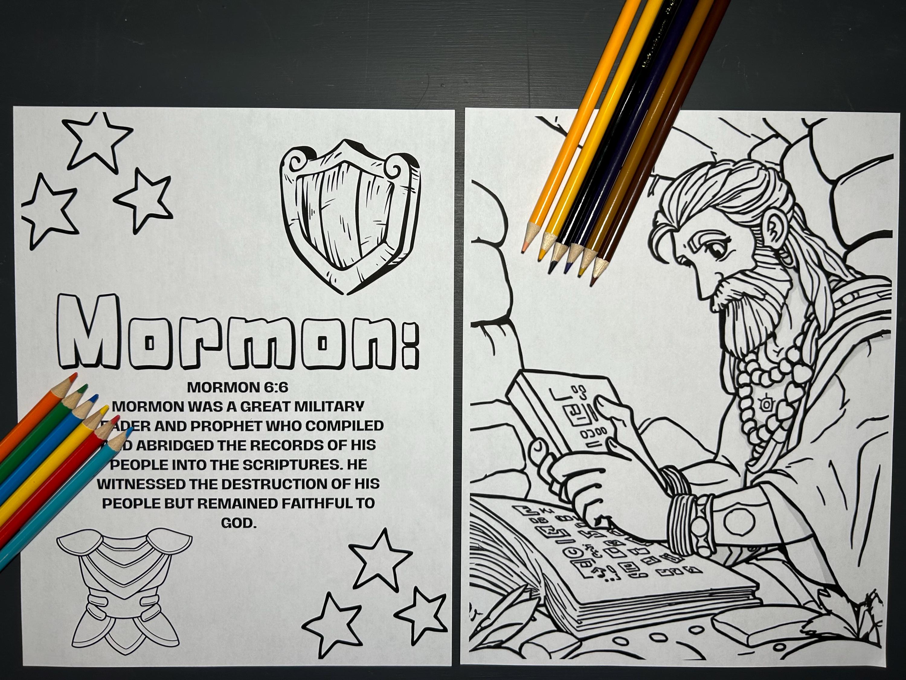 Book of Mormon Coloring Pages Set for Kids | 24 Prominent LDS Stories ...