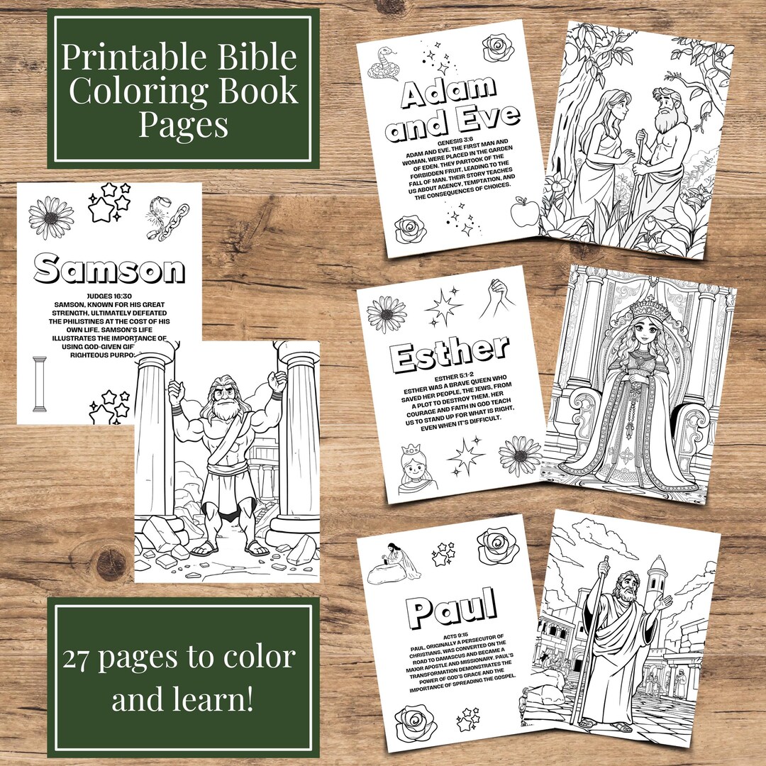 Bible Leaders Coloring Pages for Kids | Digital Download | Learn About ...