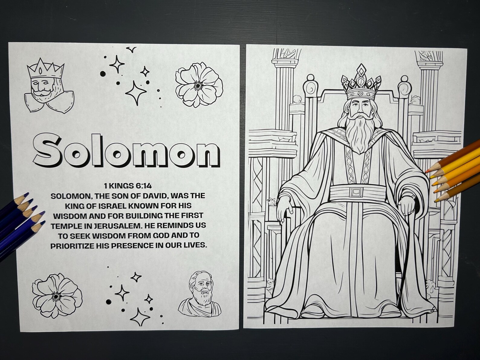 Bible Coloring Pages Set for Kids | 24 Prominent Bible Characters ...