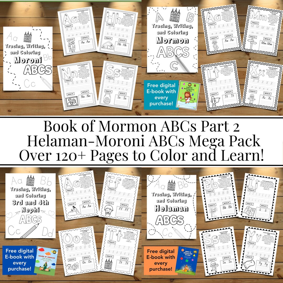Helaman-moroni Book of Mormon ABC Tracing, Writing, Coloring Pages ...