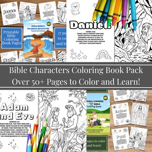 Bible Coloring Pages Set for Kids | 24 Prominent Bible Characters ...