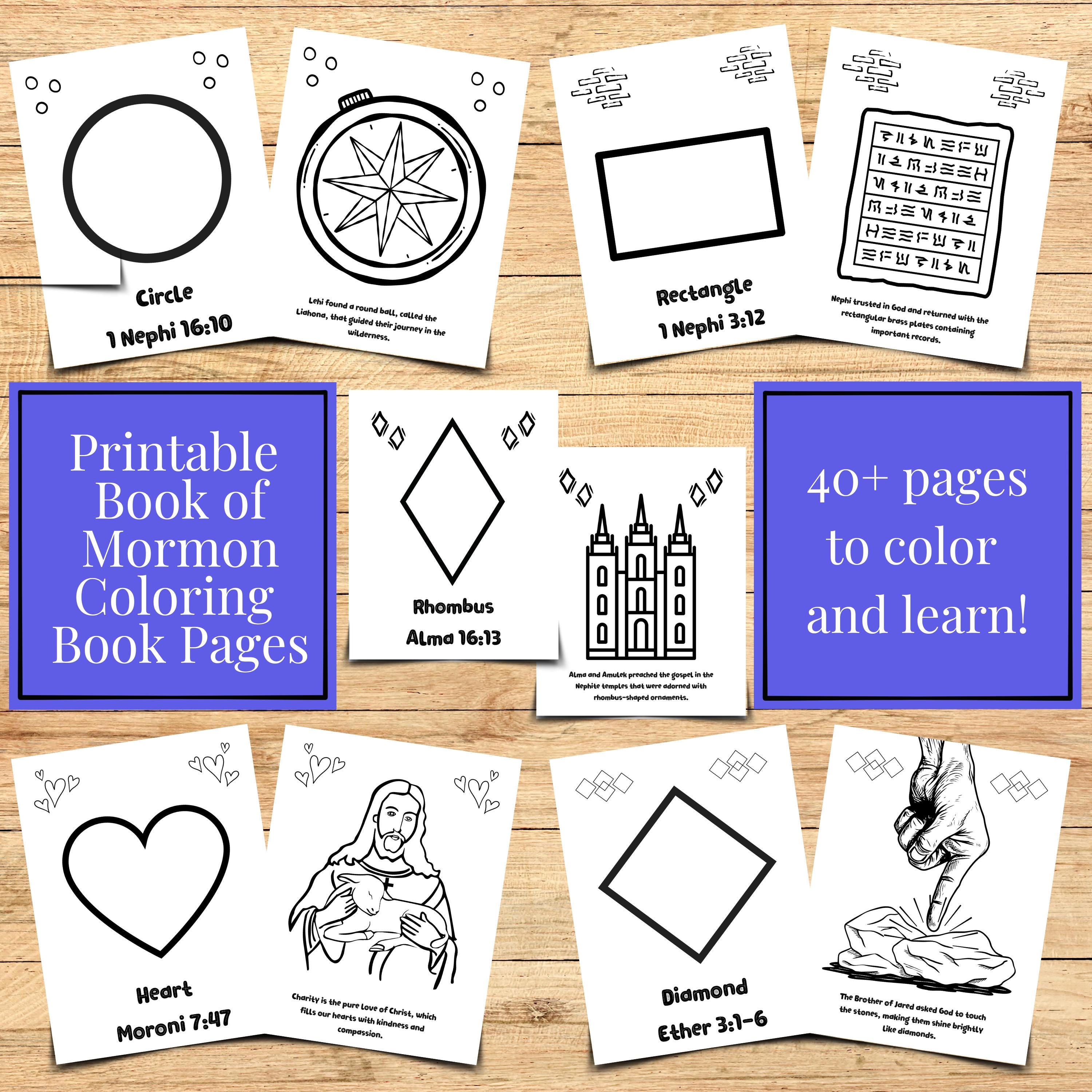 Book of Mormon Kids Shapes Coloring Pages | Digital Download | Teach ...