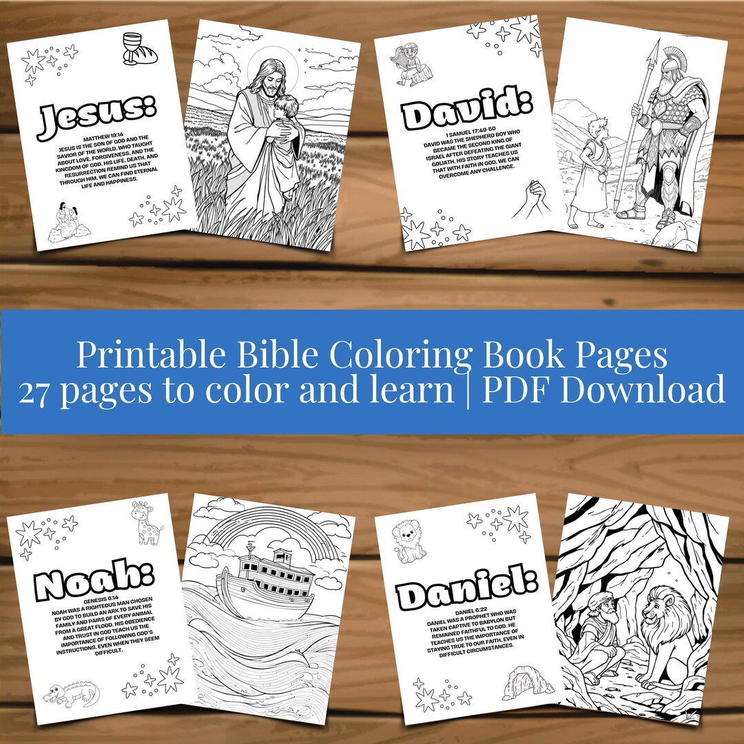 Bible Hero’s Coloring Book Pages for Kids | Digital Download | Teach ...