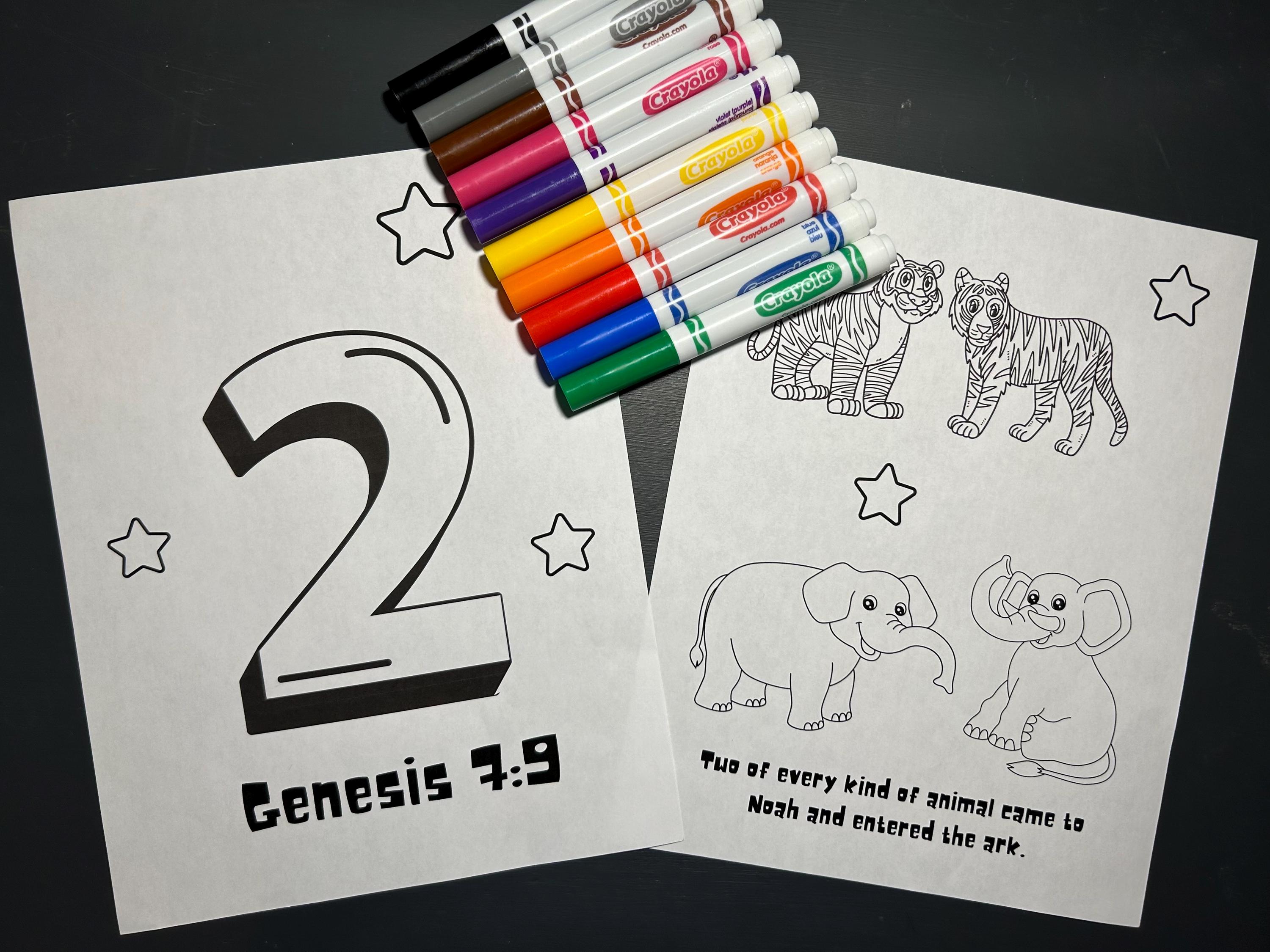 Bible Number Coloring Pages for Kids Digital Download Teach Numbers ...