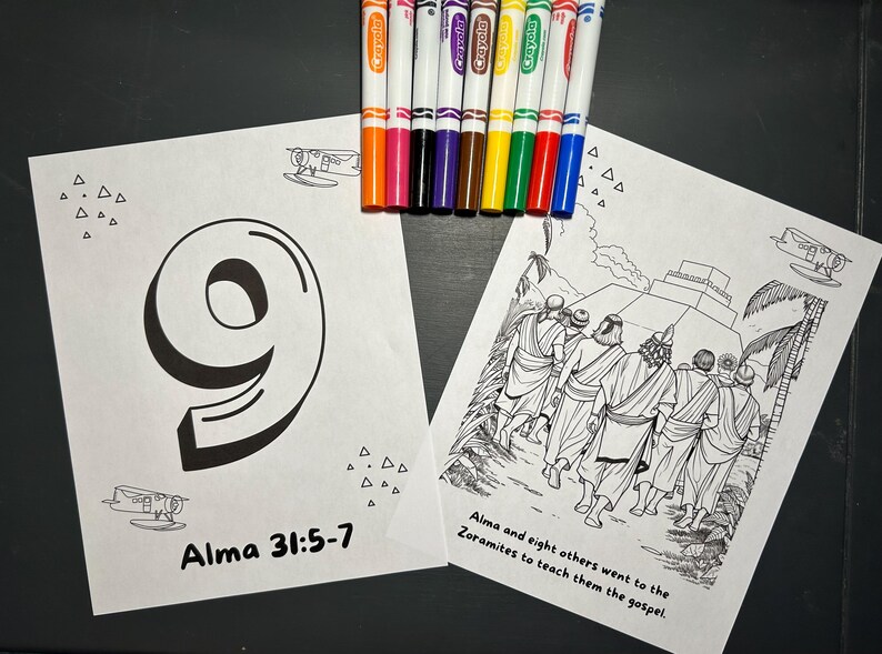 Book of Mormon Numbers Coloring Pages for LDS Kids | Digital Download ...