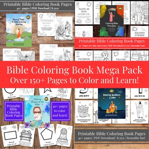 Bible Coloring Pages Set for Kids | Digital Download | Numbers, Shapes ...
