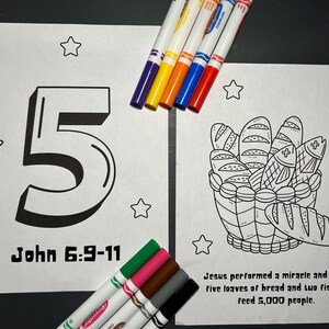 Bible Coloring Pages Set for Kids | Digital Download | Numbers, Shapes ...