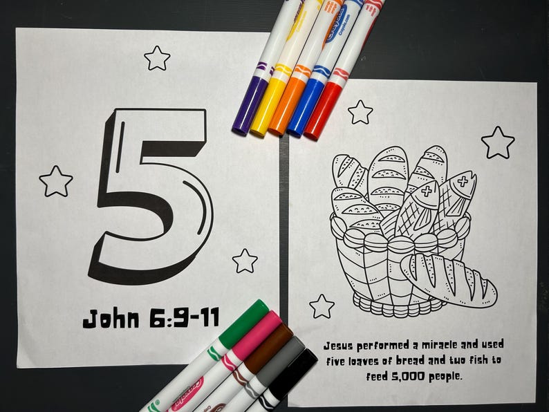 Bible Coloring Pages Set for Kids | Digital Download | Numbers, Shapes ...
