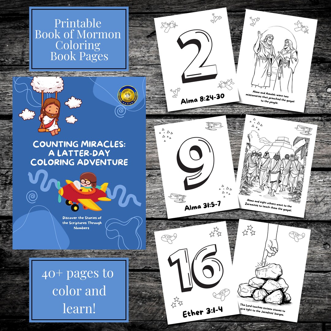 Book of Mormon Numbers Coloring Pages for LDS Kids Digital Download ...