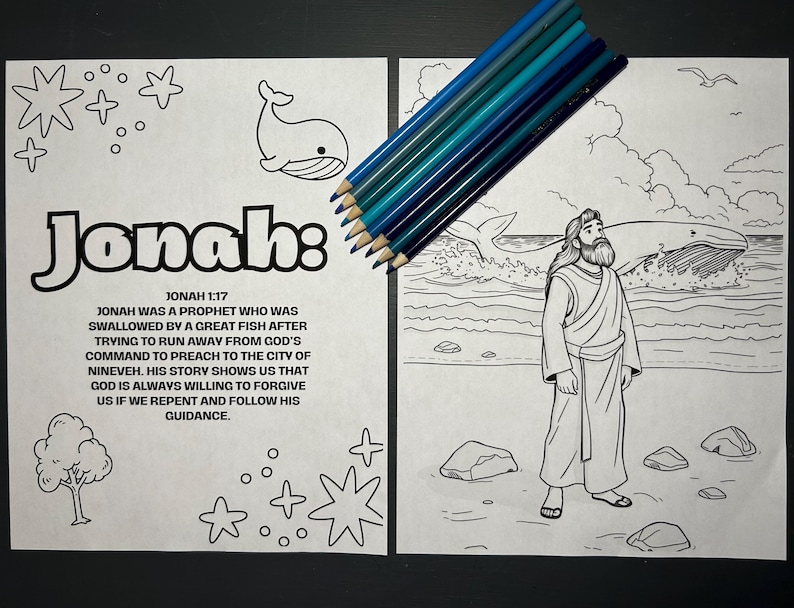 Bible Coloring Pages Set for Kids | 24 Prominent Bible Characters ...