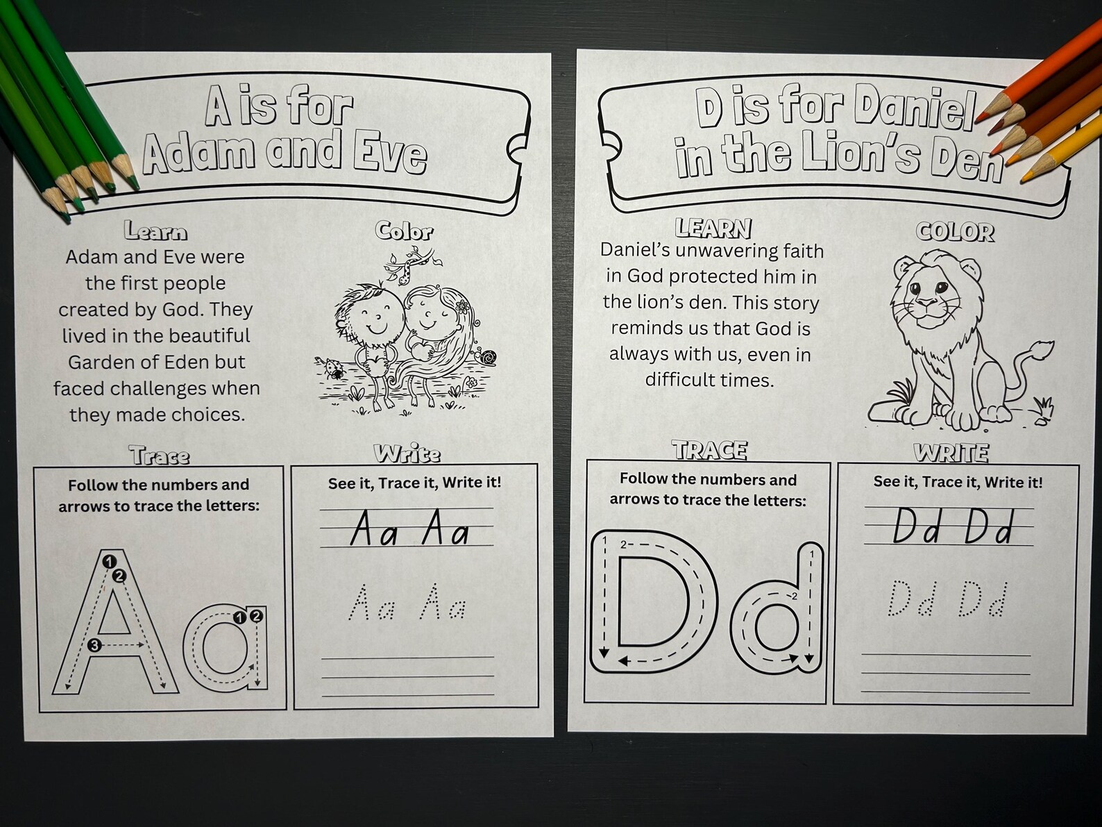 Bible ABC Tracing & Writing Coloring Pages for Kids | Digital Download ...