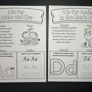 Bible ABC Tracing & Writing Coloring Pages for Kids | Digital Download ...