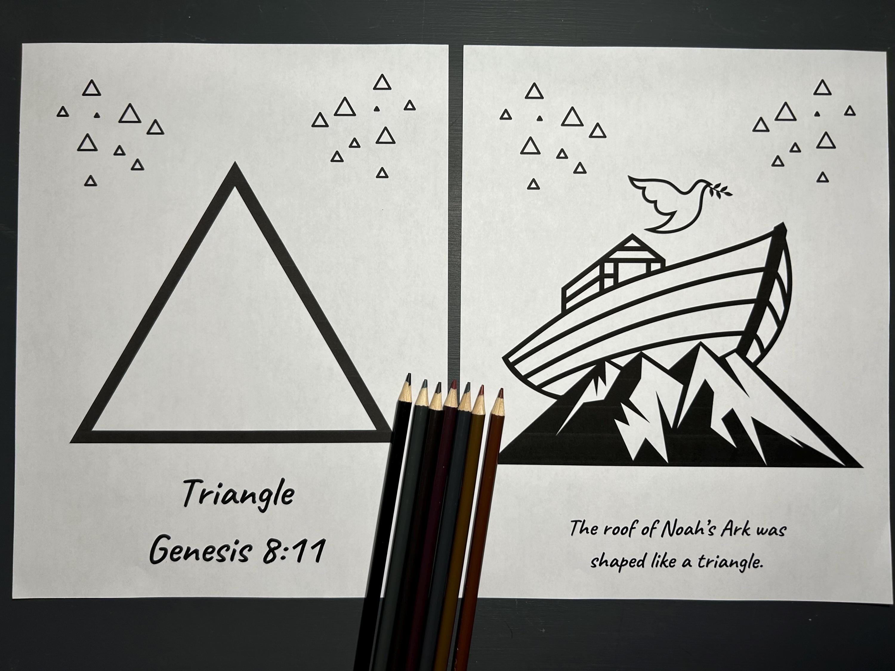 Bible Shape Coloring Pages for Kids PDF Download Teach Shapes With ...