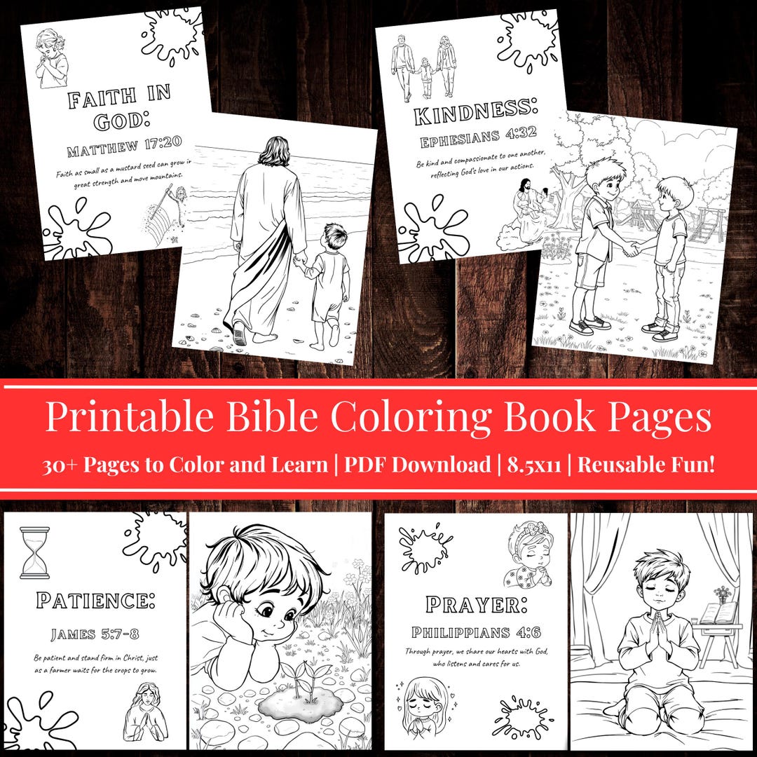 Bible Lesson Coloring Pages for Kids | Digital Download | Teach Gospel ...