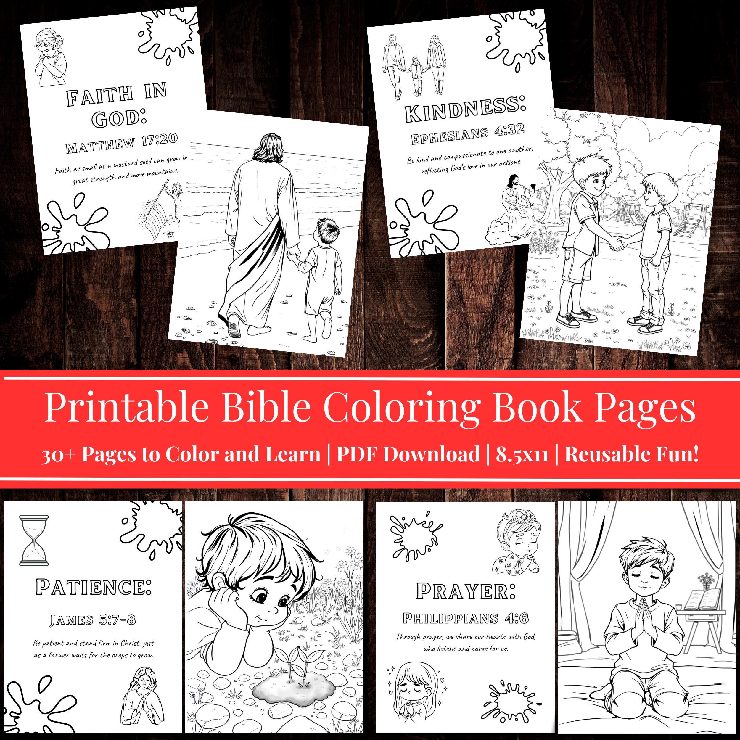 Bible Lesson Coloring Pages for Kids | Digital Download | Teach Gospel ...
