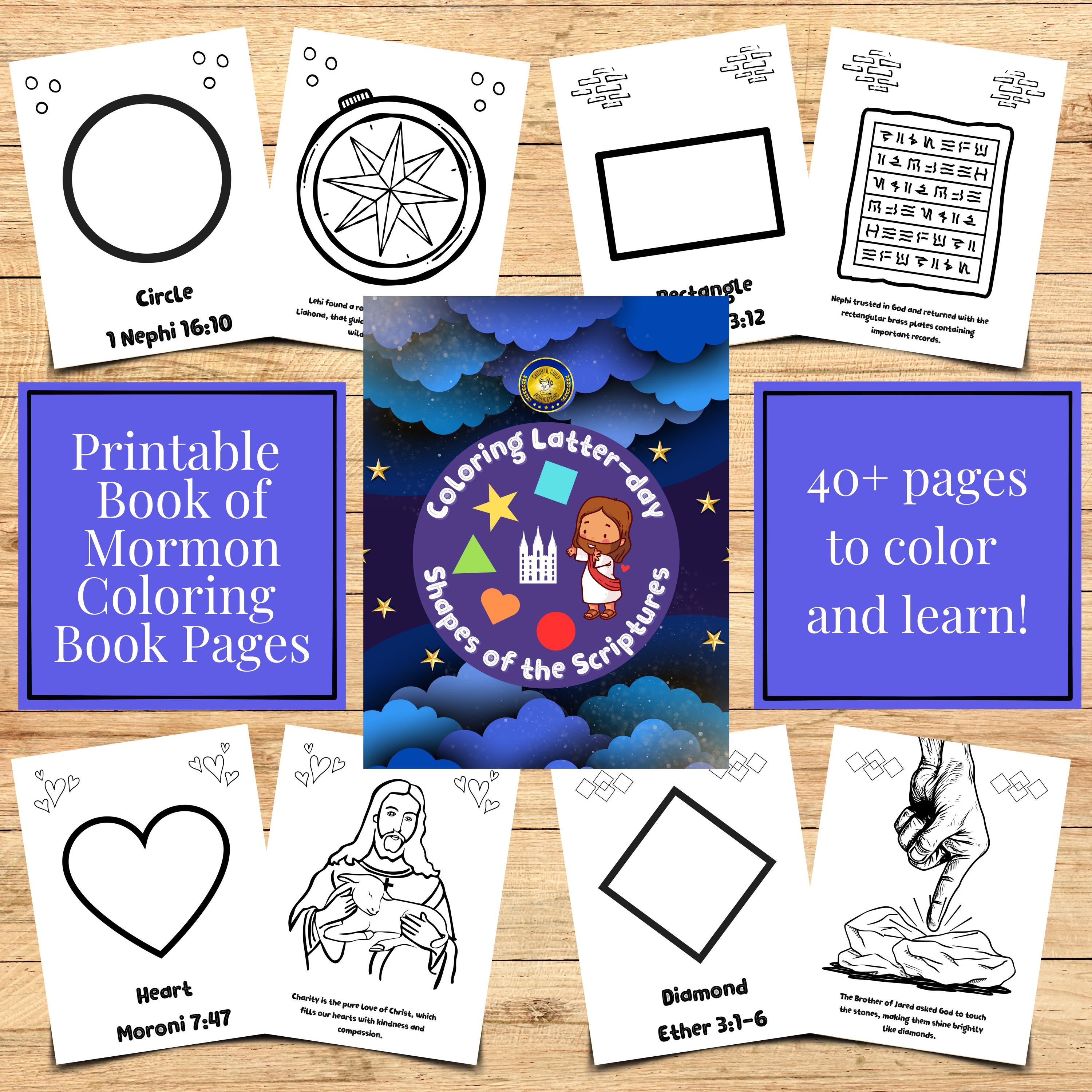 Book of Mormon Kids Shapes Coloring Pages | Digital Download | Teach ...