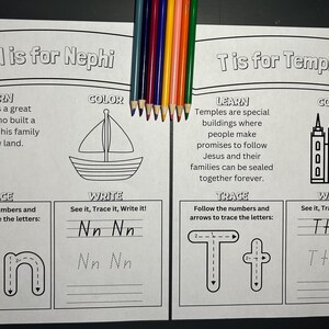Book of Mormon ABC Tracing & Primary Coloring Pages | Digital Download ...