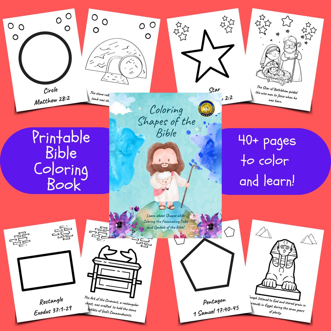 Christian Shape Coloring Pages for Kids Digital Download Teach Shapes ...
