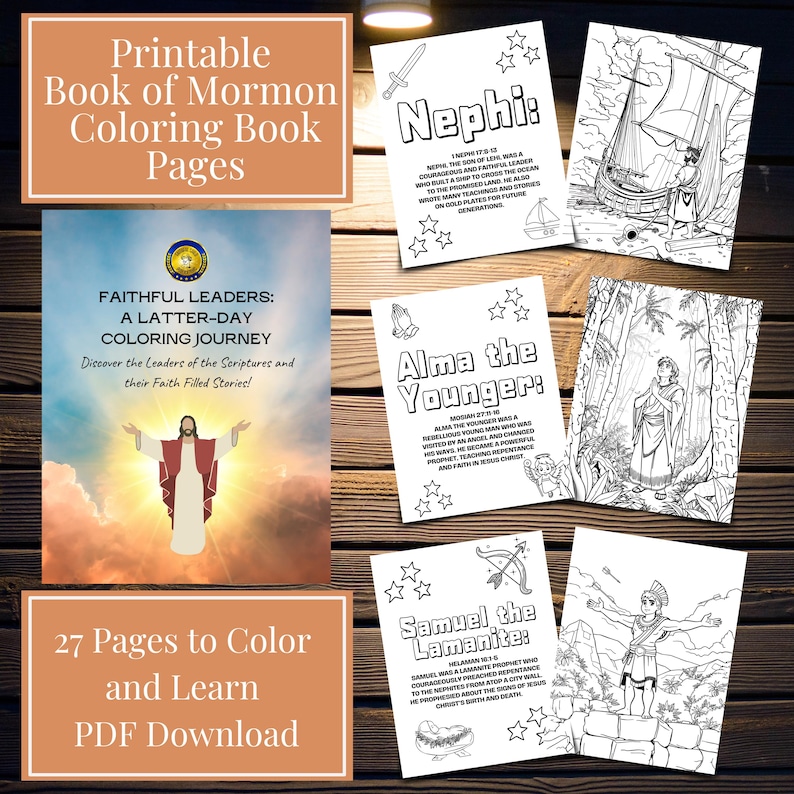 Book of Mormon Coloring Pages Set for Kids | 24 Prominent LDS Stories ...