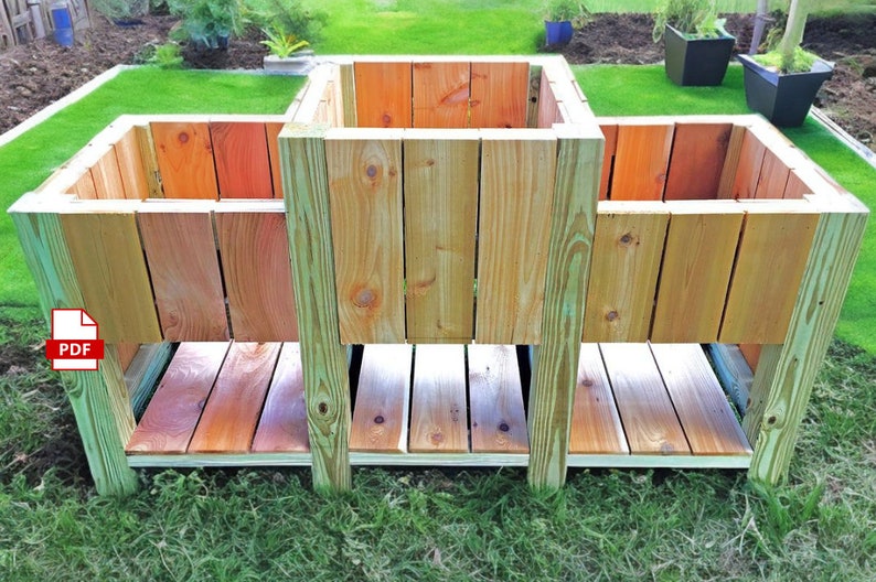 DIY Planter Box Plans Build a Tiered Raised Veggie Garden Durable Cedar ...