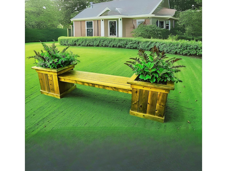 Planter Bench DIY Plan - PDF Download - Build Instructions - Material ...
