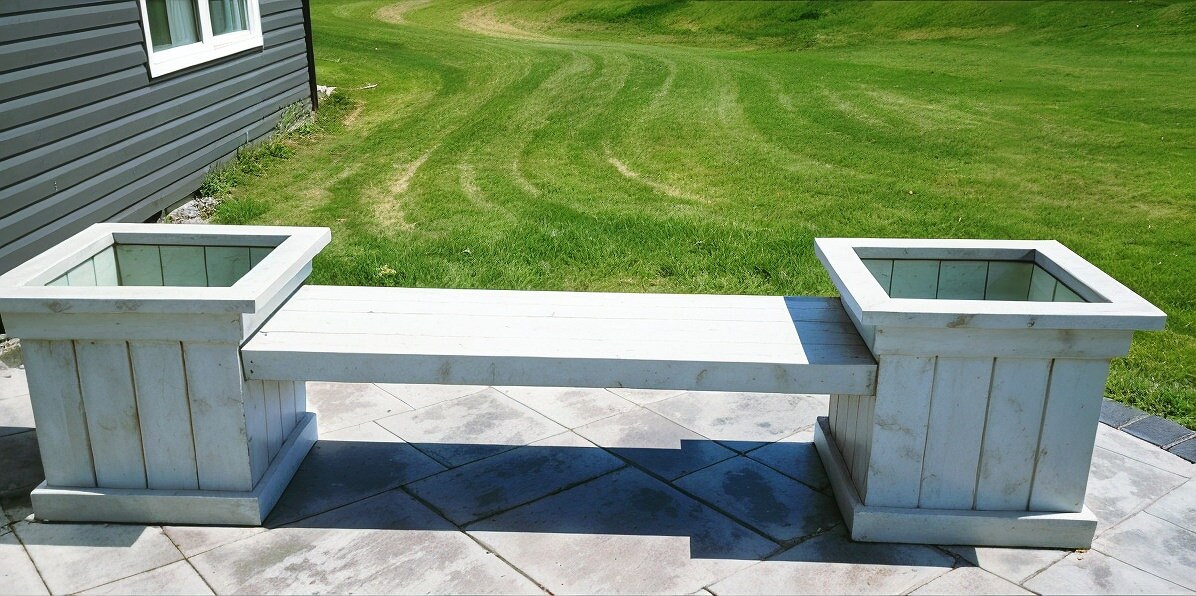 Planter Bench DIY Plan - PDF Download - Build Instructions - Material ...