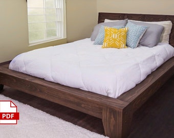 DIY Queen Platform Bed Plan: Elegant Woodworking Project (digital Download) - Etsy