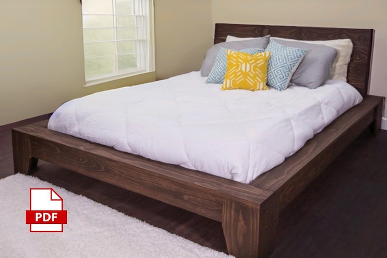 DIY Queen Platform Bed Plan: Elegant Woodworking Project (digital ...