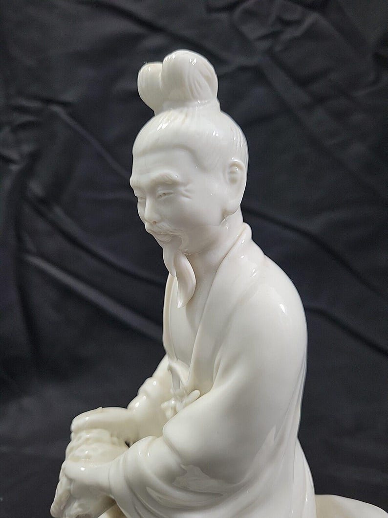 Fine Antique Chinese Blanc De Chine Figurine of Fisherman 9.75 102723 ...