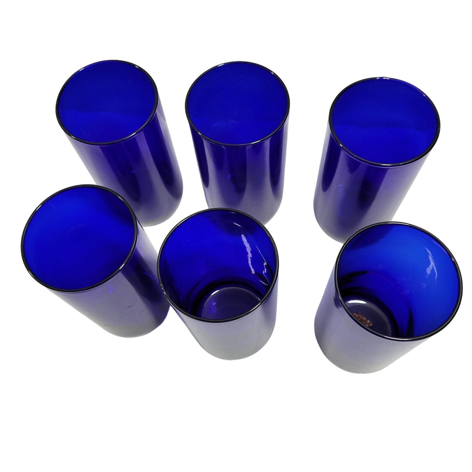 Libby Vintage Cobalt Blue Glasses Set of 6 12oz Round Bottom 81624-1tclo - Etsy