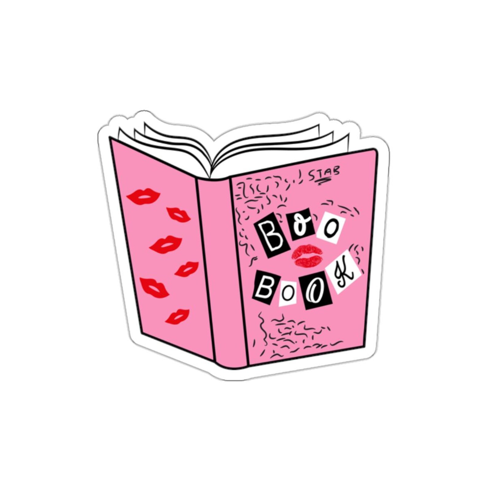Pink Halloween Mean Girls Inspired BOO BOOK Sticker - Etsy