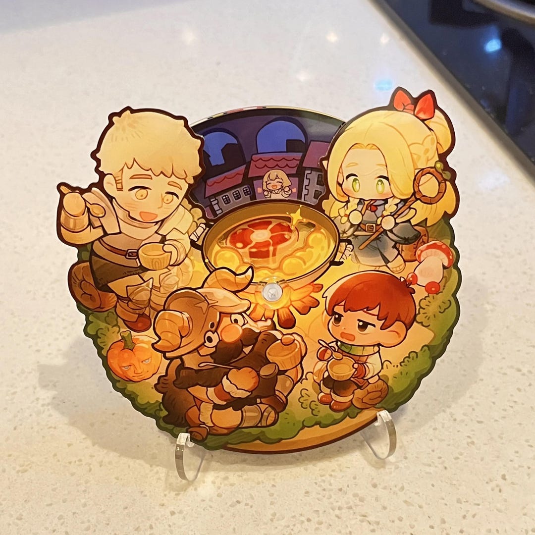 Dungeon Meshi Spinning Picker Wheel Refrigerator Magnet and Sticker Set ...