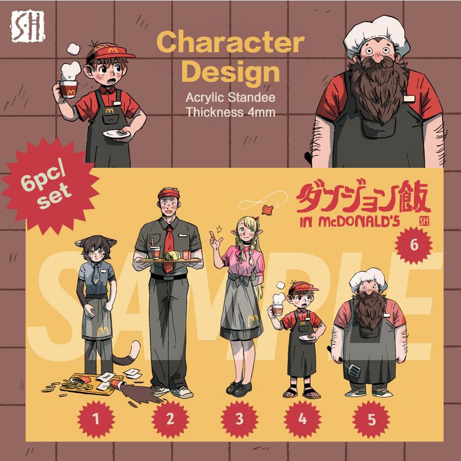 Dungeon Meshi X Mcdonald's Acrylic Standee Set: Fan Art Figurines by ...