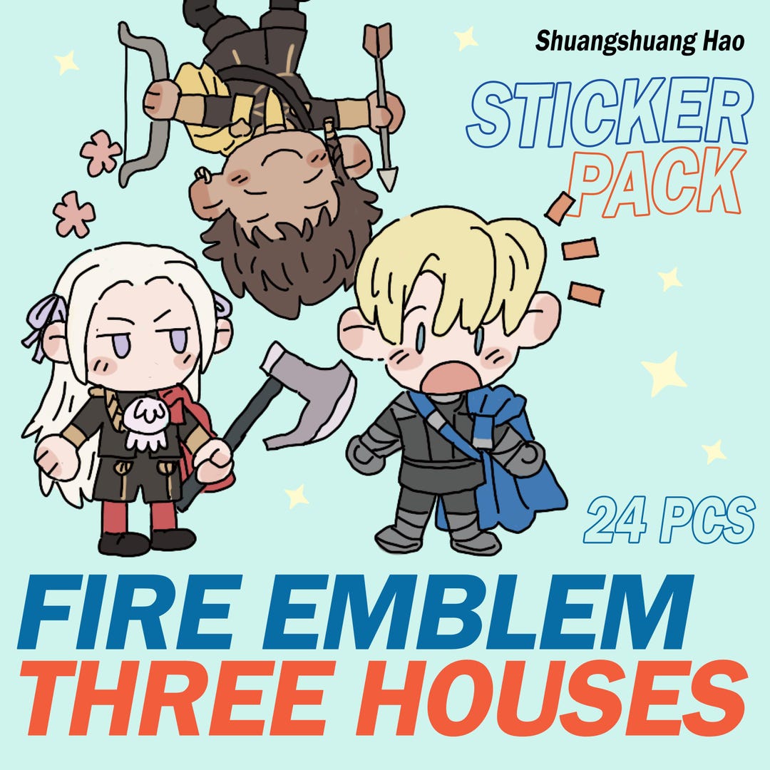 Fire Emblem Sticker Pack 24 PCS FE3H Fan Art by Shuangshuang Hao - Etsy