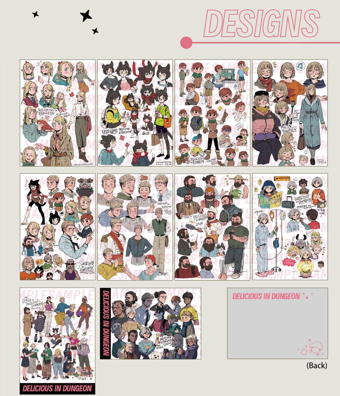 Dungeon Meshi Postcard Set 10 PCS Delicious in Dungeon Fan Art by ...