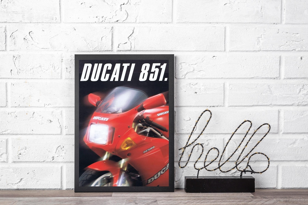 Ducati 851 Ad Poster, 90s Style Print, Vintage Design Poster, Wall Art ...