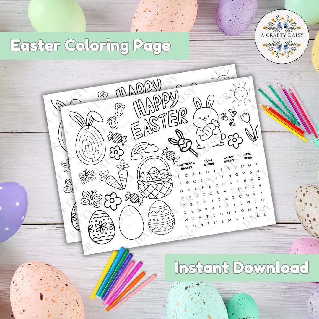 Easter Coloring Page, Preschool Activity, Easter Activity, Spring ...