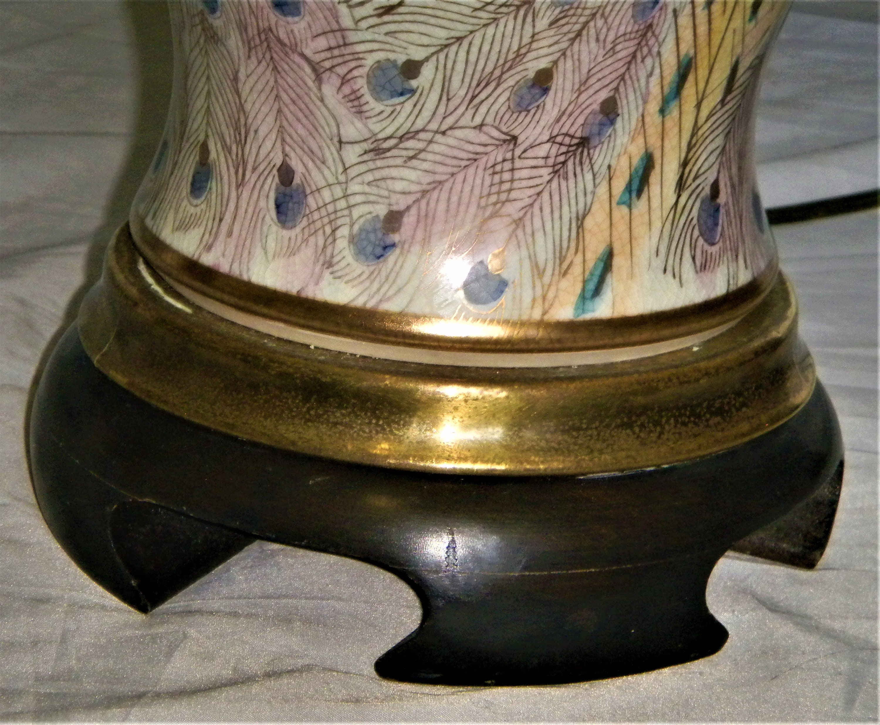 Frederick Cooper Hand Painted Peacock Ginger Jar Table Lamp - Etsy