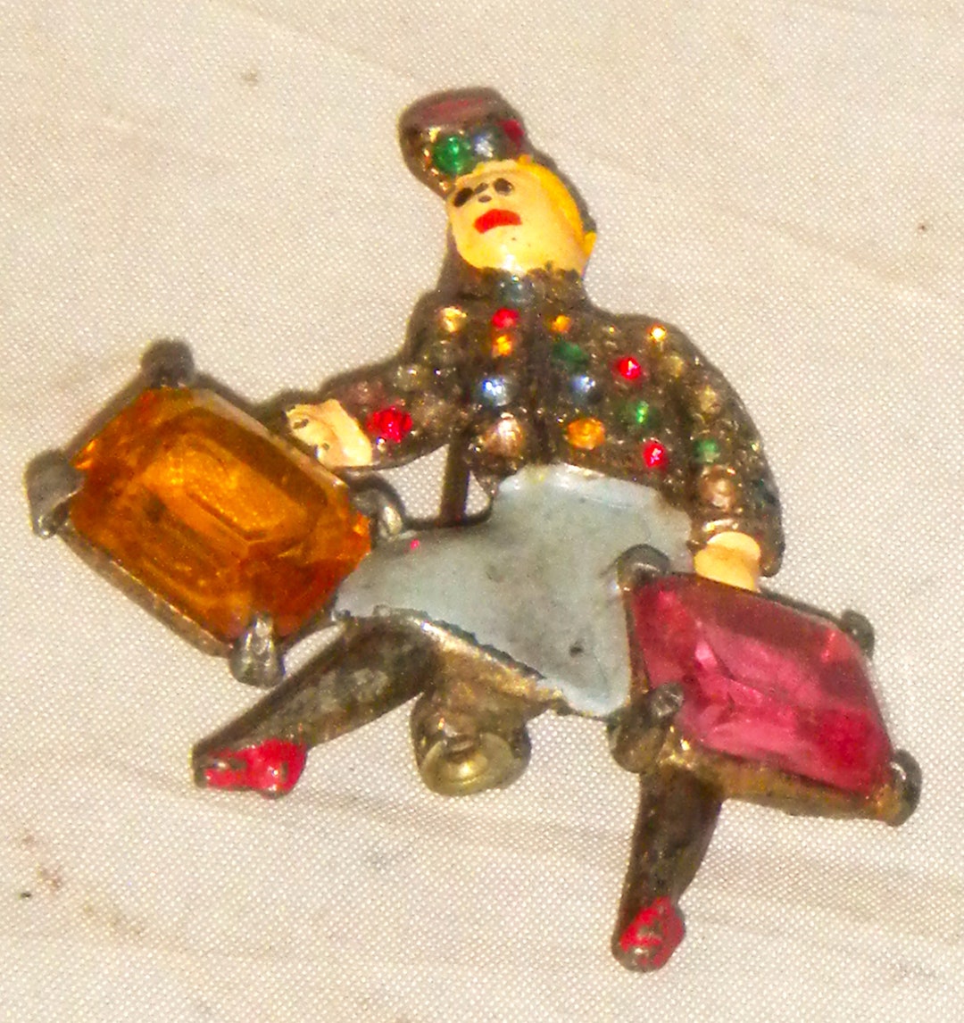 Bauman Massa Jomaz 1938 Bellhop Suitcase Lady – Rhinestones – Enamel ...